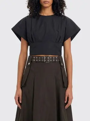 Pinko Asparago Cropped Cotton Top - Black
