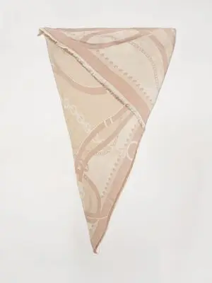 Liu Jo Viscose Foulard With Logo - Beige