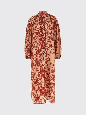 F.R.S FOR RESTLESS SLEEPERS Printed Silk Midi Shirt Dress - Pink