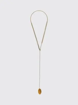 Dries Van Noten Brass Necklace With Stone - Gold