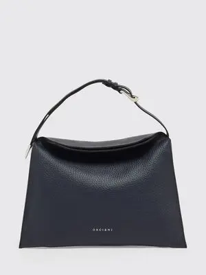 Orciani Hammered Leather Trinity Bag - Navy