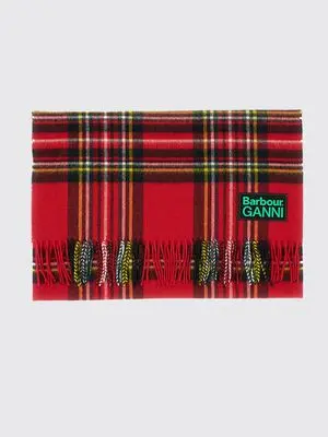 Barbour Tartan Wool Scarf X Ganni - Red