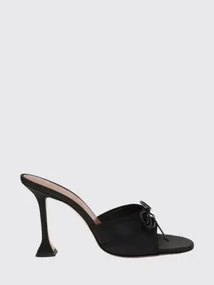 Amina Muaddi Eleonora Silk Satin Mules - Black