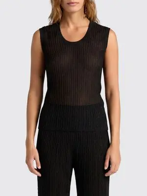 Momoni Lurex Viscose Top - Black