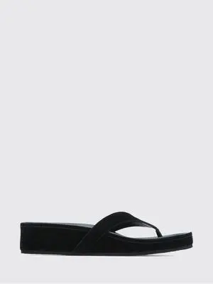 Phoebe Philo Round Suede Flip-flops - Black