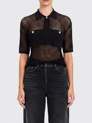 TWINSET Mesh Viscose Polo Shirt