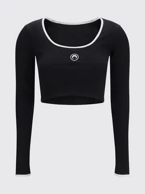 MARINE SERRE Logo Cotton Crop T-shirt