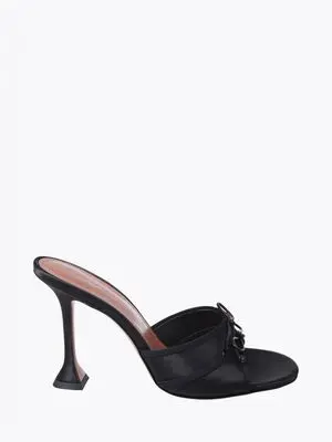 Amina Muaddi Eleonora Satin Mules With A High Spool Heel - Black