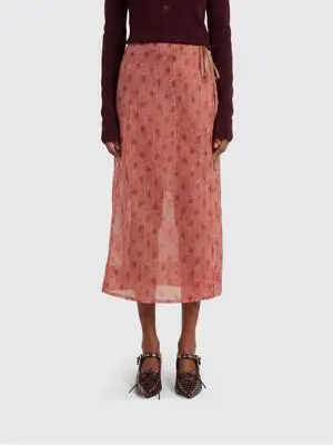 GANNI Printed Polyester Midi Skirt - Multicolor