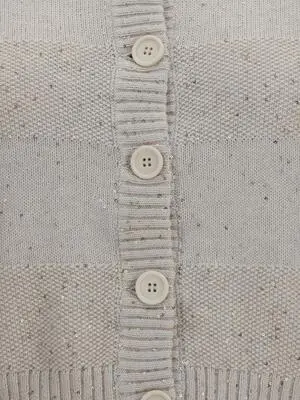 Brunello Cucinelli Cotton Crew Neck Cardigan With Sequin Embroidery