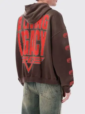 REPRESENT Cotton Hooded Sweatshirt With Logo Print - Black