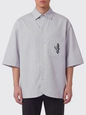 Jacquemus Cotton Casual Shirt With Logo Print - Gnawed Blue