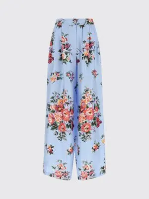 Dolce & Gabbana Floral Print Silk Palazzo Trousers