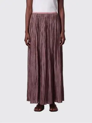 ROBERTO COLLINA Pleated Polyester Midi Skirt - Brown