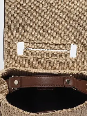 Orciani Sveva Small Raffia Handbag With Removable Shoulder Strap