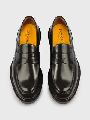 DOUCAL'S Penny Loafers In Brushed Calfskin - Dark