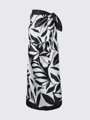 Max Mara Long Silk Pareo Skirt With Floral Print