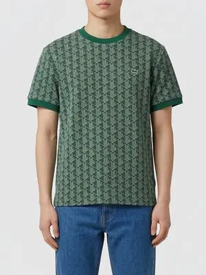 Lacoste Crew Neck T-shirt In Printed Cotton Blend - Green
