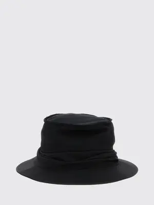 Yohji Yamamoto Wool Gabardine Bucket Hat With Medium Brim - Black