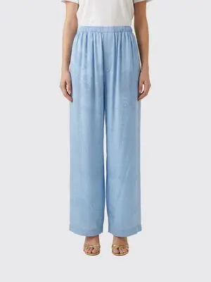 Balenciaga Silk Palazzo Trousers - Blue