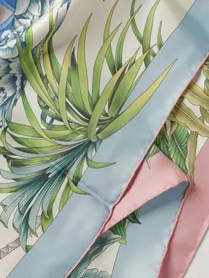 FERRAGAMO Double-sided Silk Scarf With India Print