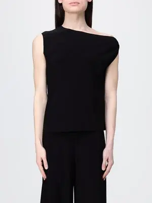 Norma Kamali Asymmetric Jersey Top - Black
