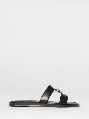 Michael Kors Erin Leather Mules With Mk Monogram Detail - Black