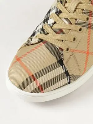 Burberry Vintage Check Canvas And Leather Low-top Sneakers