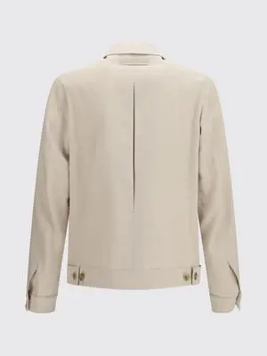 Zegna Short Shirt Jacket In Pure Linen With Zip Closure And Patch Pockets