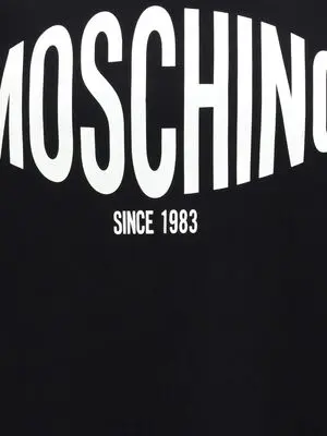Moschino Cotton Crewneck Sweatshirt With Logo - Black