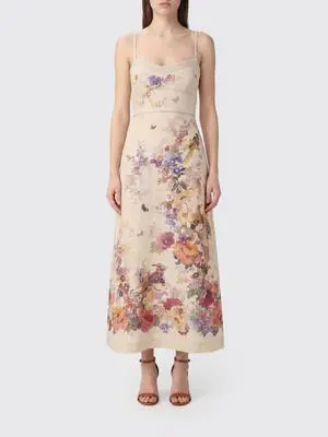 Zimmermann Alchemy Floral Print Linen Midi Dress