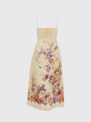 Zimmermann Alchemy Floral Print Linen Midi Dress