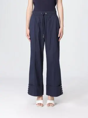 Liu Jo Cotton Trousers With Drawstring - Blue