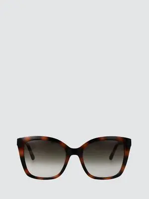FERRAGAMO Cat Eye Acetate Sunglasses With Gancini Detail