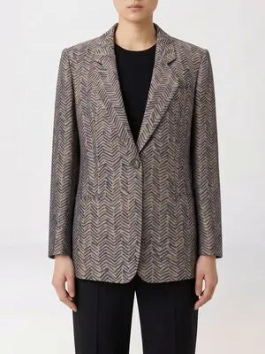Giorgio Armani Zigzag Viscose Single-breasted Blazer - Blue