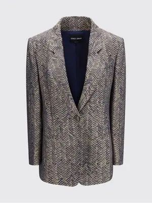 Giorgio Armani Zigzag Viscose Single-breasted Blazer