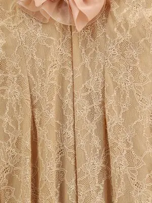 Alessandra Rich Lace Midi Dress With Ruffles