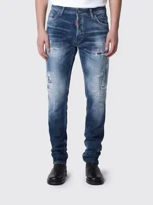 Dsquared2 Distressed Slim Fit Denim Jeans - Navy