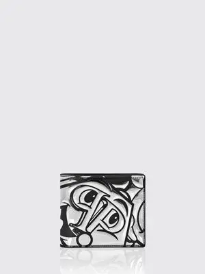 Philipp Plein Smile Calf Leather Wallet - Silver