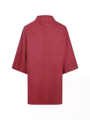 Harris Wharf London Asymmetric Collar Three-quarter Sleeve Coat - Red