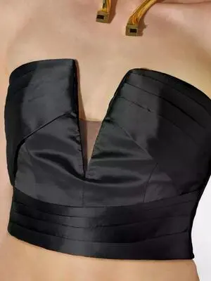 Elisabetta Franchi Gazar Off-the-shoulder Top With Tulle Veil
