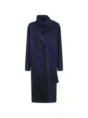 Harris Wharf London Scarf-detail Wool Coat - Blue