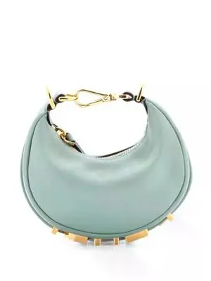 Fendi Fendigraphy Bag Leather Nano Hobo Bag - Blue