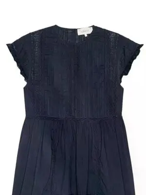 The Great. Sonnet Lace-trim Midi Dress - Blue