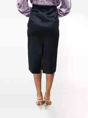 Off-White Satin A-line Midi Skirt