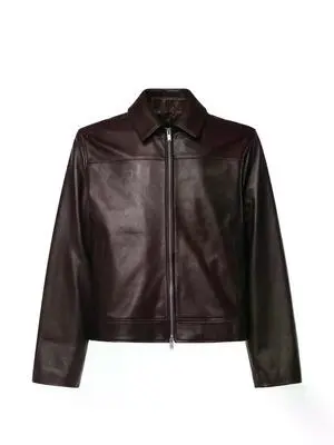 LARDINI Zip-up Leather Jacket - Brown