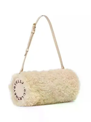Stella McCartney Logo-patch Faux-shearling Shoulder Bag