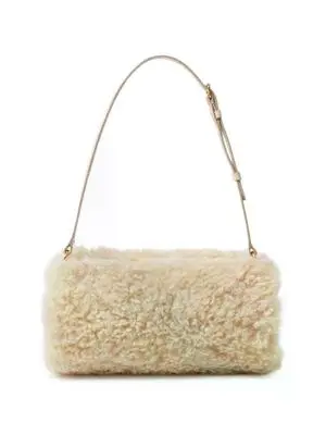 Stella McCartney Logo-patch Faux-shearling Shoulder Bag