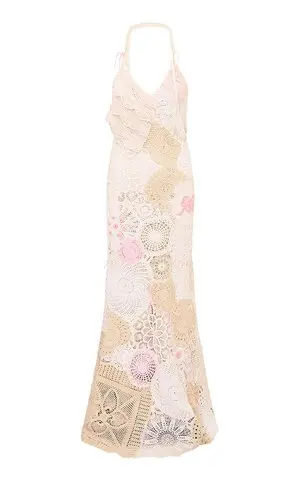 LoveShackFancy Adalita Patchwork Crochet Maxi Dress