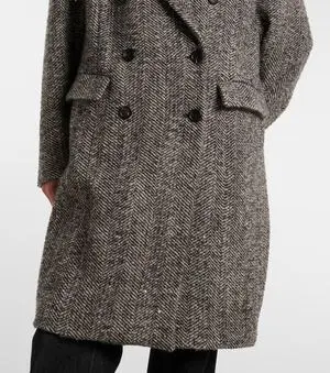 Brunello Cucinelli Herringbone Wool-blend Double-breasted Coat